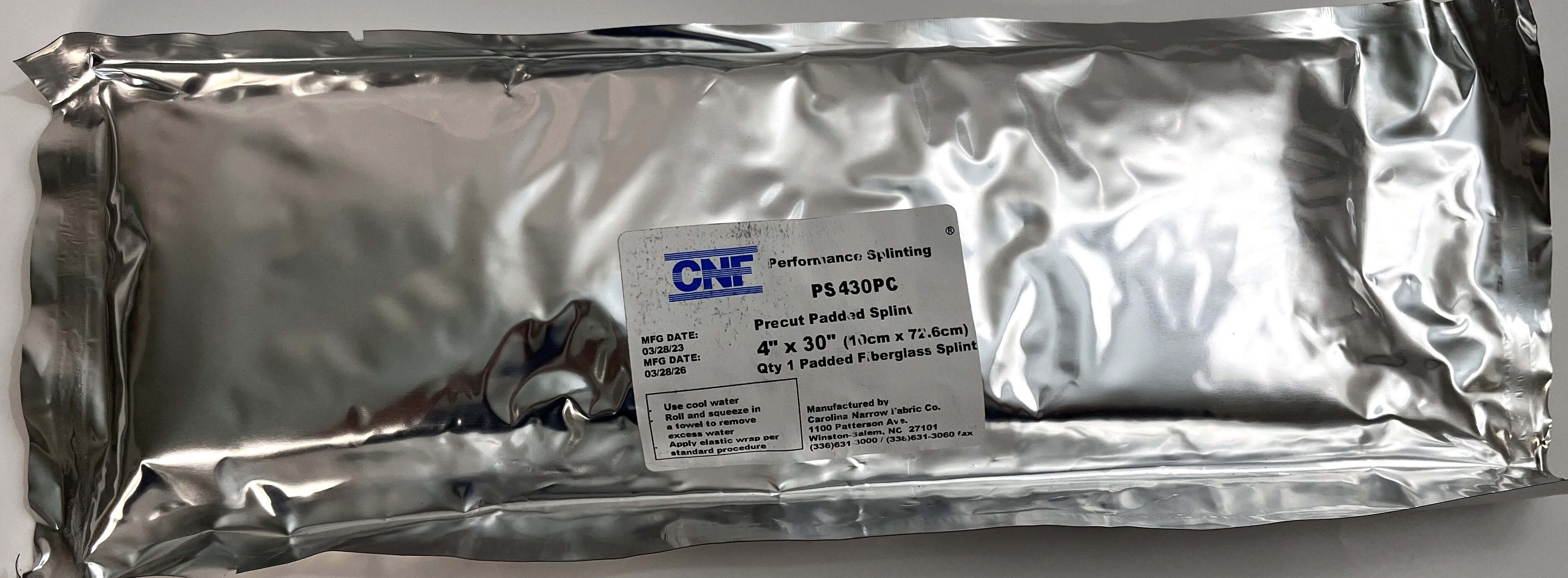CNF PS430PC Precut Padded Splint 4"x30" Performance – PHENTERSALES