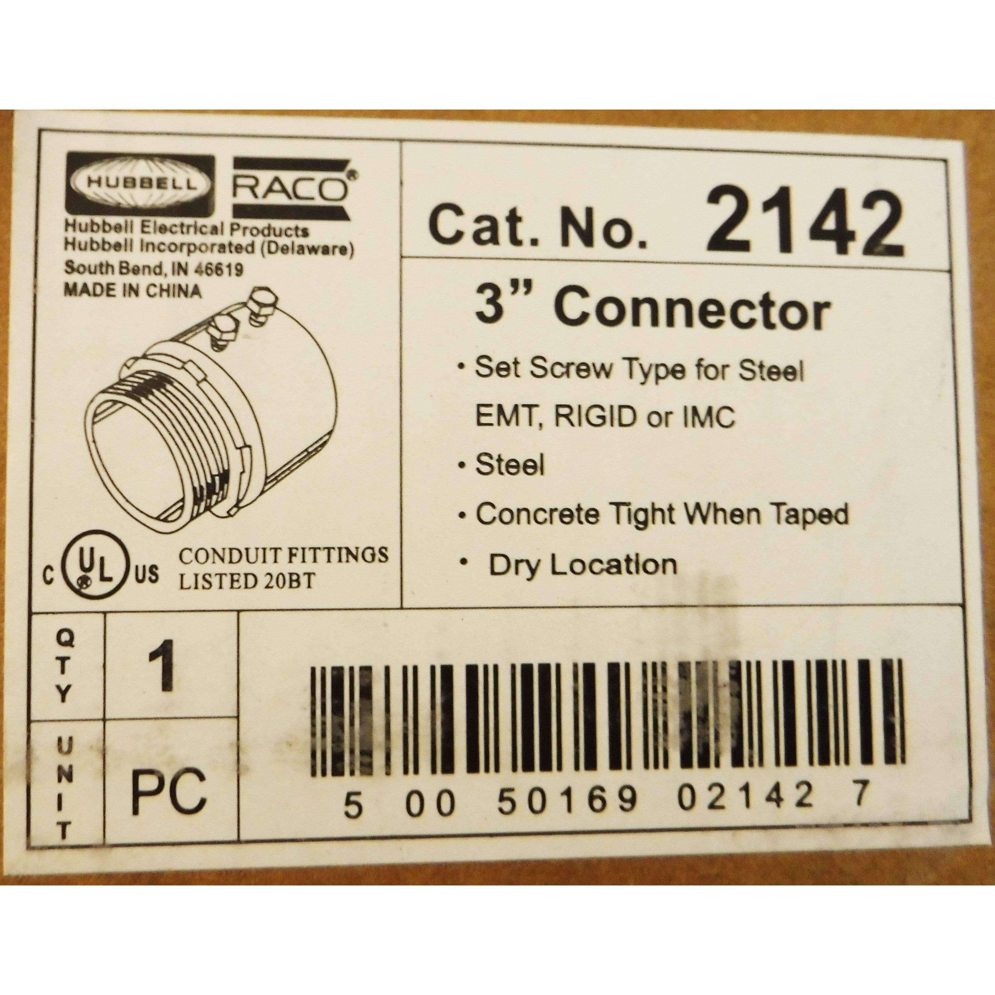 Hubbell Raco Connector Set Screw Type for Steel EMT, RIGID or IMC ...